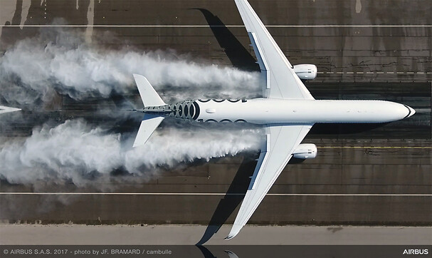 The A350-1000 makes a big splash during water trough testing | Airbus